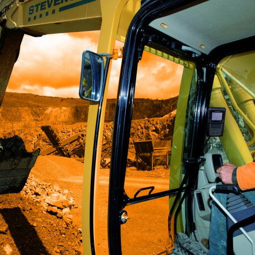 Loadrite - Orange - Excavator cab with X2350 - SITECH